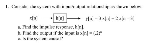 Solved 1 Consider The System With Inputoutput Relationship