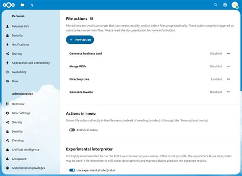 file actions apps app store nextcloud