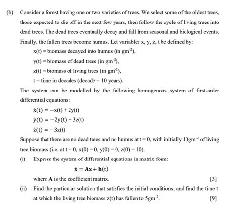 Solved B Consider A Forest Having One Or Two Varieties Of Chegg