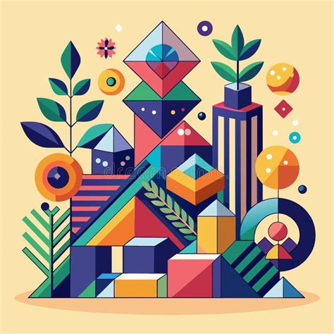 Colorful Geometric Shapes In A Vibrant Abstract Design Abstract Geometric Shapes Representing