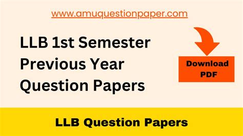 LLB St Semester Previous Year Question Papers PDF Download