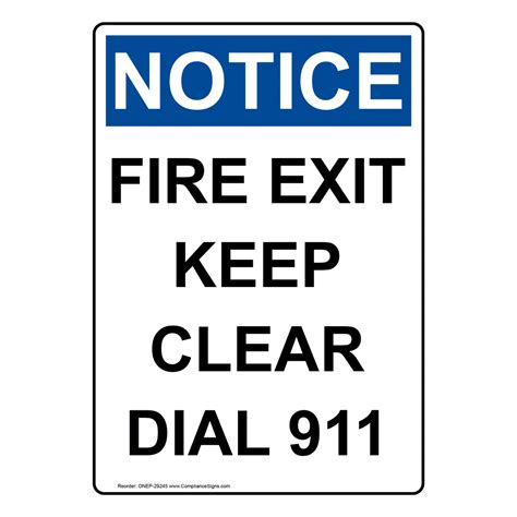Portrait OSHA Fire Exit Do Not Block Not A Storage Sign ONEP 29284