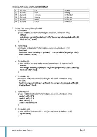 Program Hitung Di Java Dan Netbeans PDF