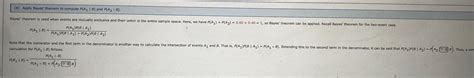 [answered] d apply bayes theorem to compute p a b and p a b bayes kunduz