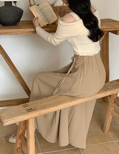 플레어스커트 [tsk0007] 보엔 랩 밴딩 스커트 A라인스커트 하이웨이스트슬커트 랩스커트 하객룩 에이블리