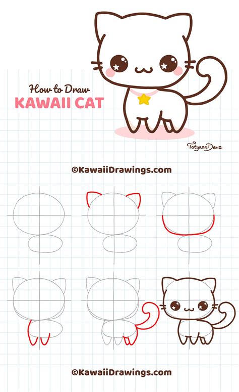 How To Draw Kawaii Cat Drawing Tutorial Tutoriel De Dessin Comment Dessiner Un Chat Dessin