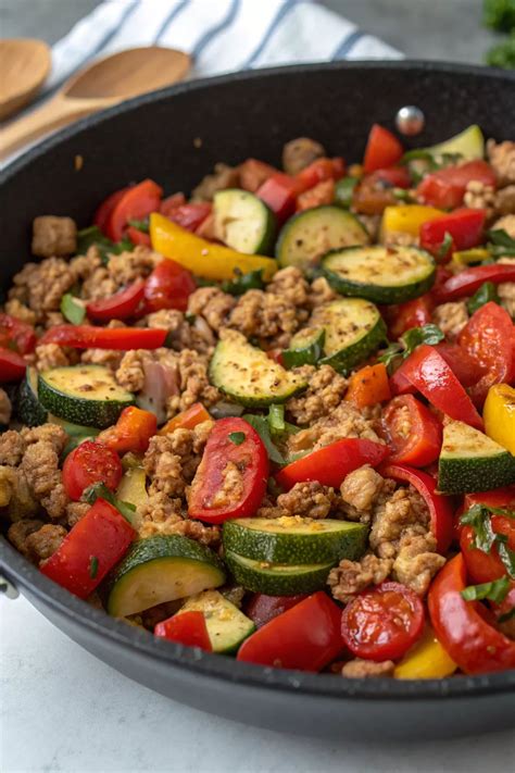 Easy Ground Turkey And Zucchini Skillet Recipe Ground Turkey Recipes