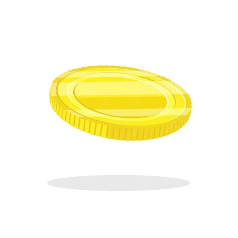 금화 벡터 일러스트 레이 션의 현실적인 이미지 동전 그림을 회전 프리미엄 벡터