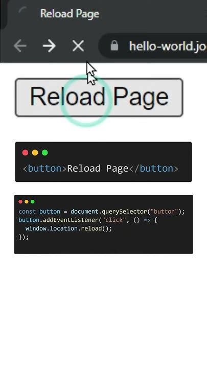 Reload Page Using Javascript Youtube