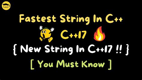 Std String View In C 17 Fastest String In C YouTube