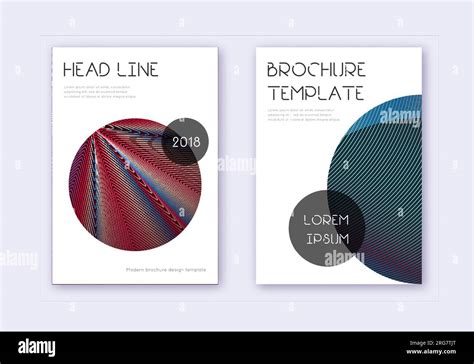 Trendy Cover Design Template Set Red White Blue Abstract Lines On Dark