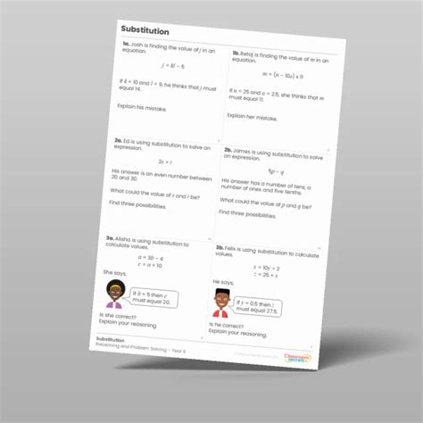 Substitution Reasoning And Problem Solving Resource Classroom Secrets