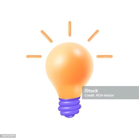 새로운 아이디어 또는 창의성의 상징으로 전구 3d 그림 3차원 형태에 대한 스톡 벡터 아트 및 기타 이미지 3차원 형태 창의력 지력 Istock