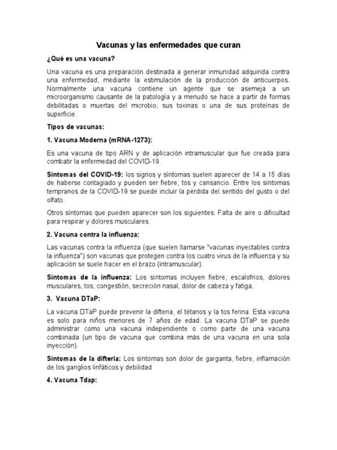 Vacunas Y Las Enfermedades Que Curan Pdf Vacunas Hepatitis B
