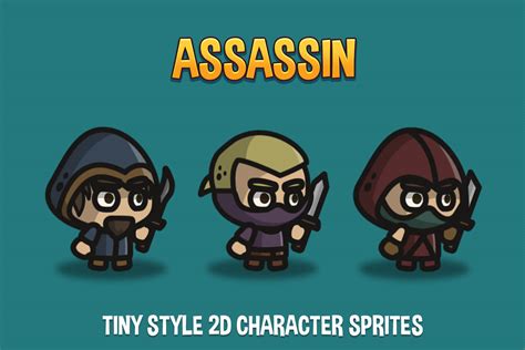 Assassin Tiny Style D Character Sprites CraftPix Net