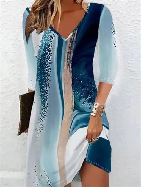 Женское Повседневное Прямое Платье В Горошек В Стиле Пэчворк Свободного Кроя Длиной Выше Колена