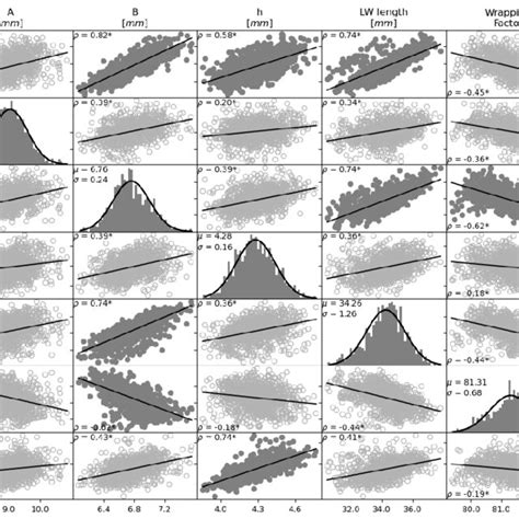 Population Statistics And Correlation Plots Between Anatomical Features