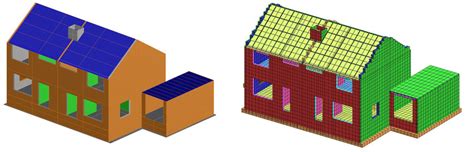 left building geometry right ls dyna finite element model