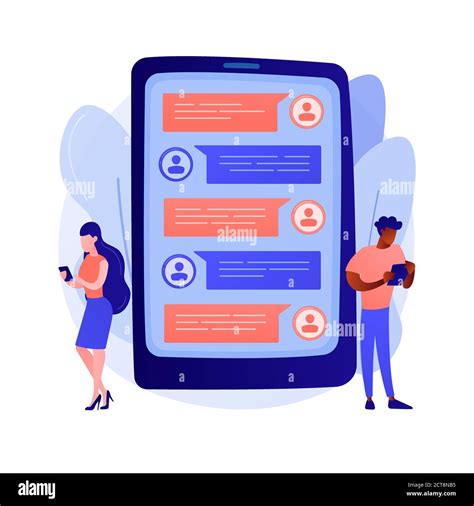 Messaging Application Abstract Concept Vector Illustration Stock Vector