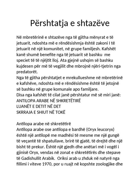 Përshtatja E Shtazëve Pdf