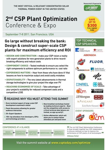 Csp Plant Optimization Us Conference And Expo Pdf Power And Energy Industry Industries