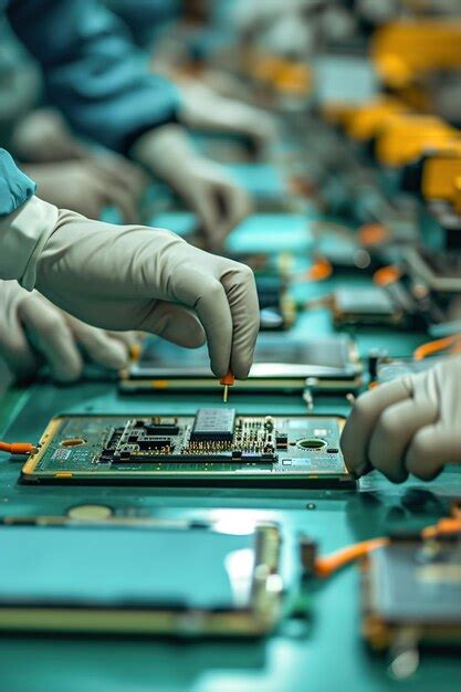 Premium Photo Mobile Phone Assembly Factory Assembly Lines With