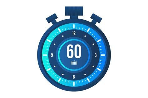 Premium Vector The 60 Minutes Stopwatch Vector Icon Stopwatch Icon In