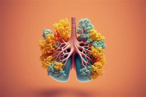 Premium Ai Image Tree Anatomic Lung System Model