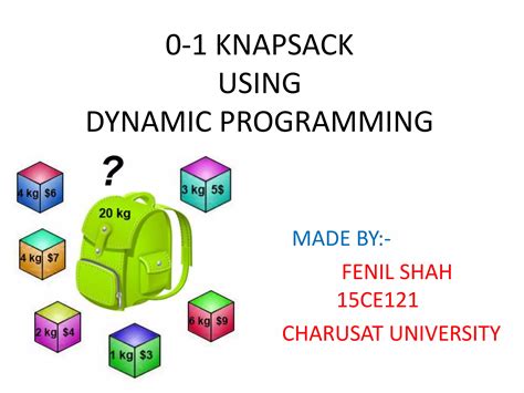 01 Knapsack Using Dynamic Programming Pptx Programming Languages