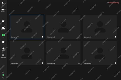 Premium Vector Video Conferencing User Interface Video Call Screen Interface Template