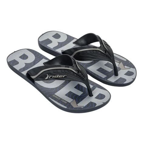 Rider Way Logomania Ii Thong Comfortable Slipper For Mens Greyblack