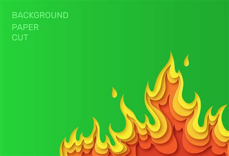 불이 붙은 녹색 포스터 종이 스타일로 레이어드 된 디자인 텍스트에 대 한 배치 벡터 세일에 대한 스톡 벡터 아트 및 기타 이미지