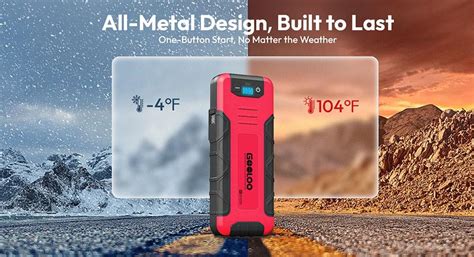 Gooloo Ge4500 Jump Starter 4500a Peak Car Starter Portable 16000mah Power Bank 3 Modes Led