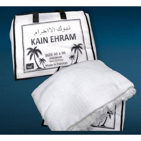 Kain Ehram Putih Kain Ehram Tabuk Set Lengkap Ihram Umrah Haji Hajj Kain Ehram 100 Cotton Kain