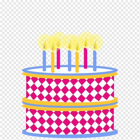 생일 케이크 다채로운 생일 케이크 축 하 파티 음식 디저트 촛불 달콤한 Png Pngwing