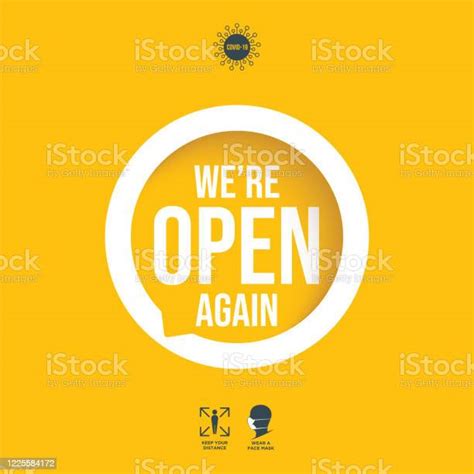 우리는 다시 열립니다 우한 코로나바이러스 발병 인플루엔자 로 위험한 독감 균주 케이스 로 전염병 개념 배너 플랫 스타일 일러스트 스톡 일러스트 낮에 대한 스톡 벡터 아트 및