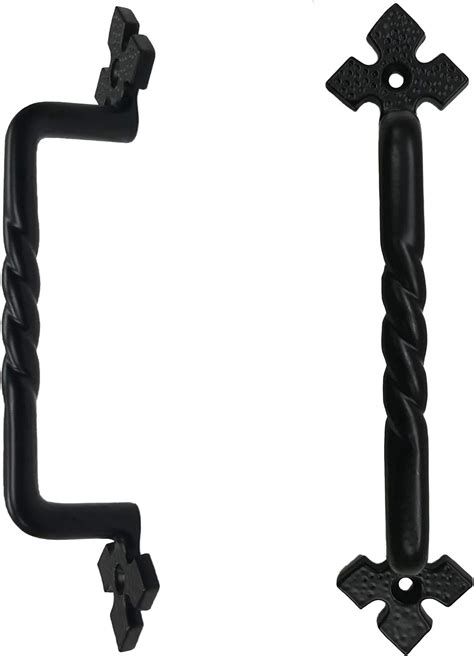 The Kings Bay Hand Wrought Iron Twisted Handle Cabinet Or Door Pull In Black 725 Inch