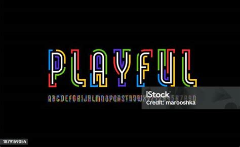 갭 라인의 미로 글꼴 밝은 미로와 알파벳 여러 가지 색상의 선은 문자와 숫자를 잘라 벡터 일러스트 레이터 10 Eps 알파벳에 대한 스톡 벡터 아트 및 기타 이미지 Istock