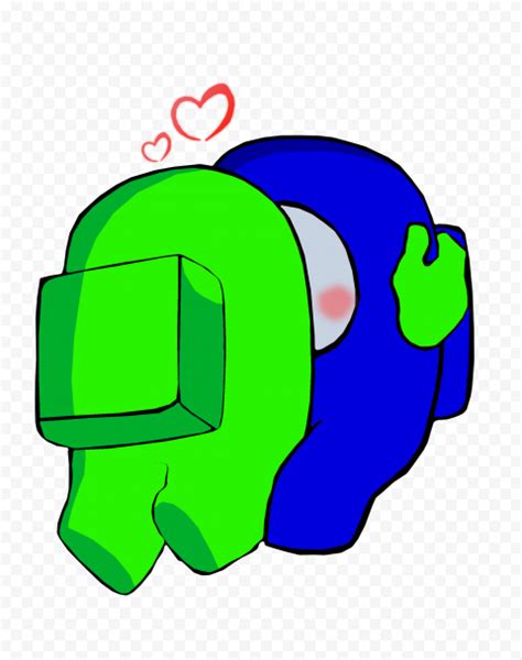 Hd Lime Kiss Blue Among Us Characters In Love Png Citypng