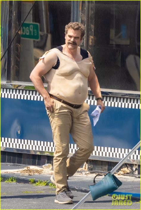 David Harbour Wears Fake Belly On Set Of Upcoming Hbo Limited Series