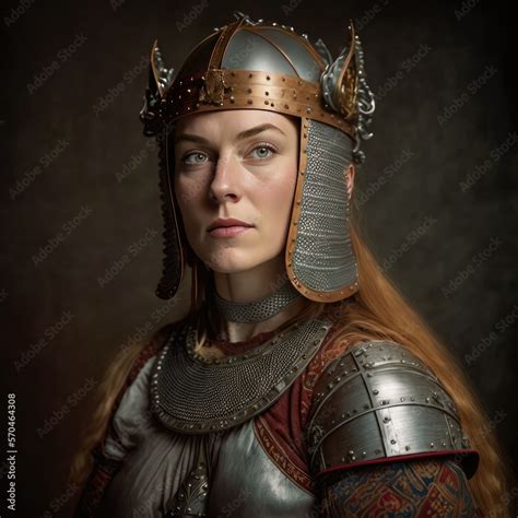 Formidable Saxon Celtic Warrior Woman Ai Generated Portrait Of A