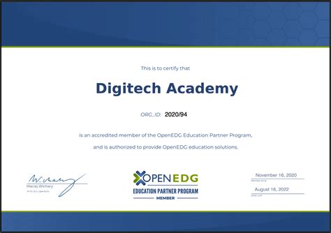 Openedg Certificate Digitech Academy
