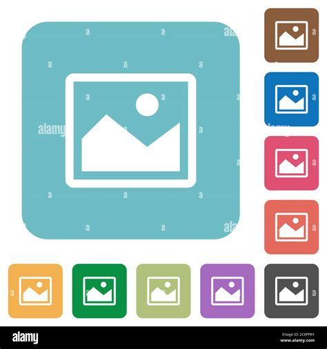 Flat Picture Icons On Rounded Square Color Backgrounds Stock Vector Image Art Alamy