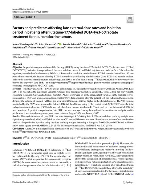 Pdf Factors And Predictors Affecting Late External Dose Rates And