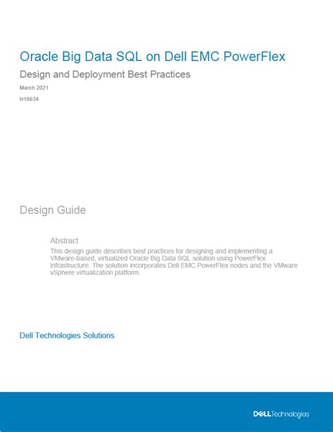 Design Guide — Oracle Big Data Sql On Dell Emc Powerflex Dell