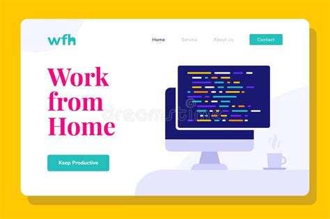 Modern Programmer Work From Home Illustration Landing Page Web Banners Suitable For Diagrams