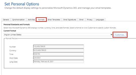 Feature Review Personalization Settings In Dynamics 365 C5 Insight