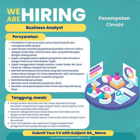 Hiring Businessanalyst Dataanalyst Newopportunity Cimahi Bandung Darya Multikor Indonesia