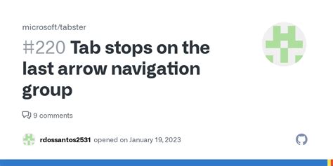 Tab Stops On The Last Arrow Navigation Group · Issue 220 · Microsofttabster · Github