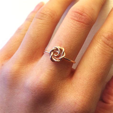 Rose Ring Rose Gold 14k Gold Filled Sterling Silver Wire